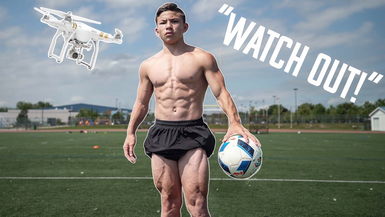 MUSCULAR FOOTBALLER VS DRONE! || Tristyn Lee - YouTube