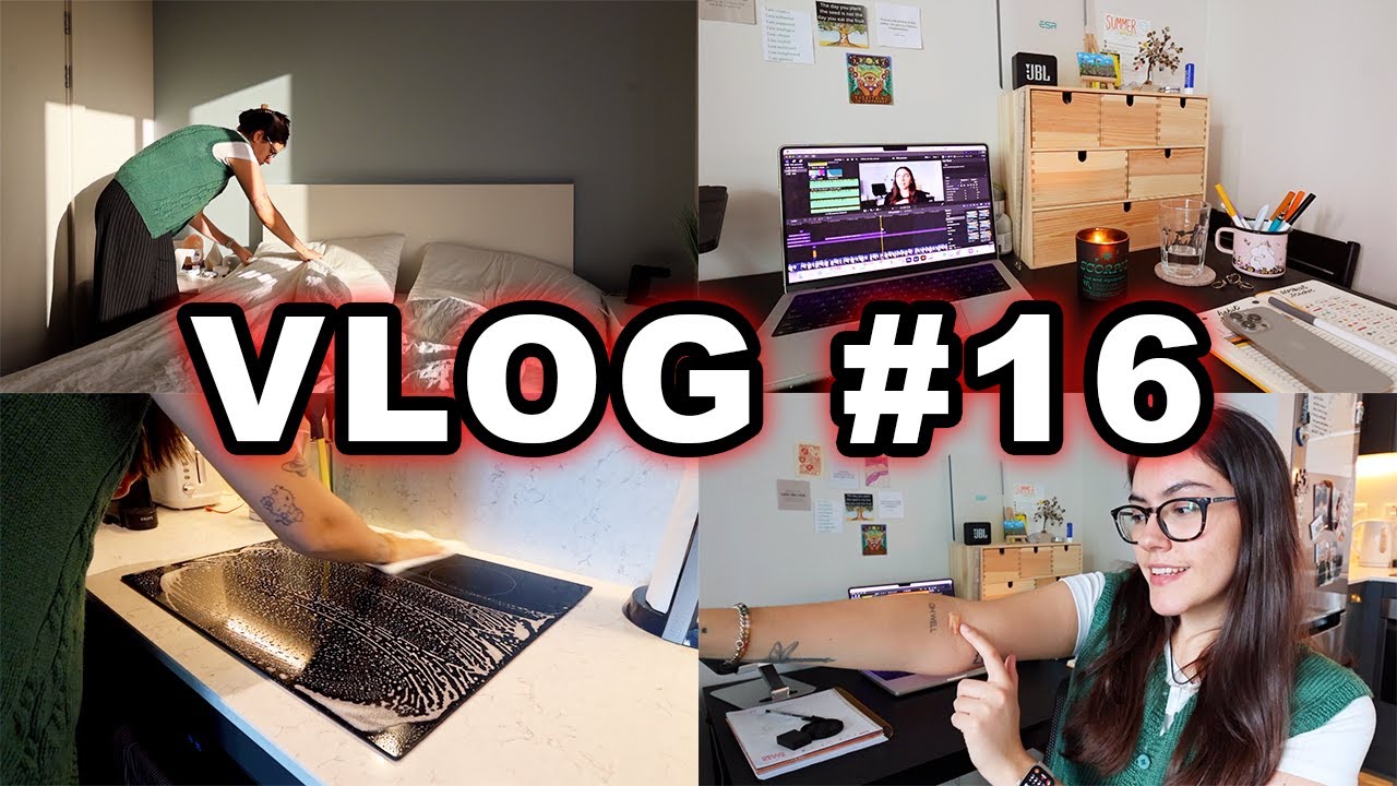 Cozy Productive Vlog 🌱 | filming, editing, cleaning and self care (vlog ...