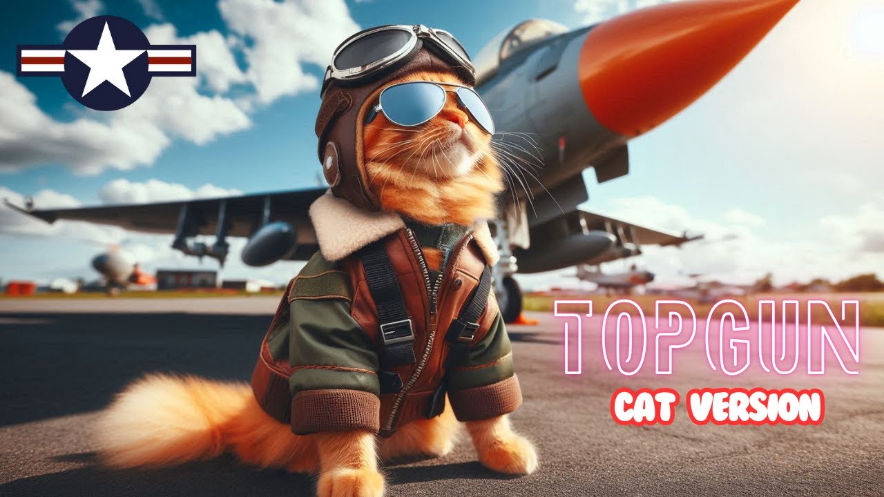 Top Gun Cat Version | Cute AI Cat | Cute AI Animal #catpictures # ...
