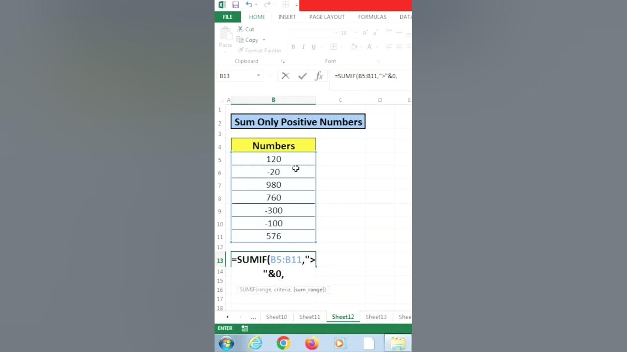 Ms Excel sum formula trick #viralshorts - YouTube