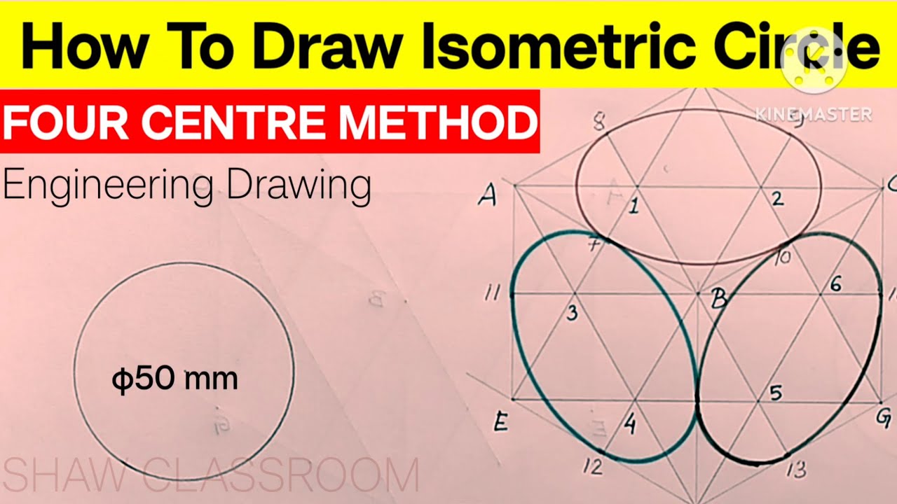 How To Draw Isometric Circle | Isocircle Drawing | Engineering Drawing ...