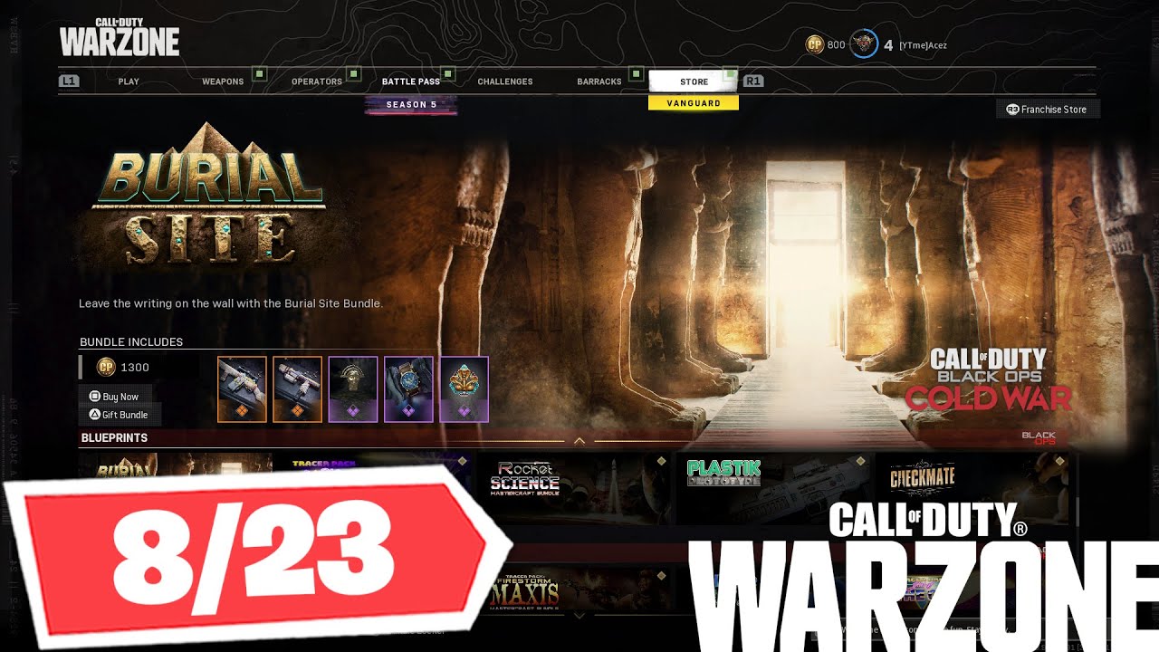 Call Of Duty : Warzone - Franchise Store NEW Daily Items! August 23rd ...