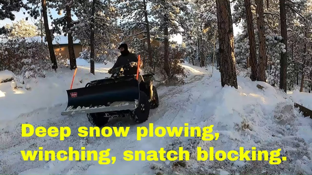 #4 Atv snow plow, Ram power wagon, snatch blocks, kawasaki Brute Force ...