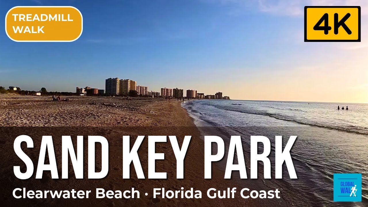 🇺🇸 SAND KEY PARK 4K – Gulf Coast Beach Walk at Sunset | Clearwater ...