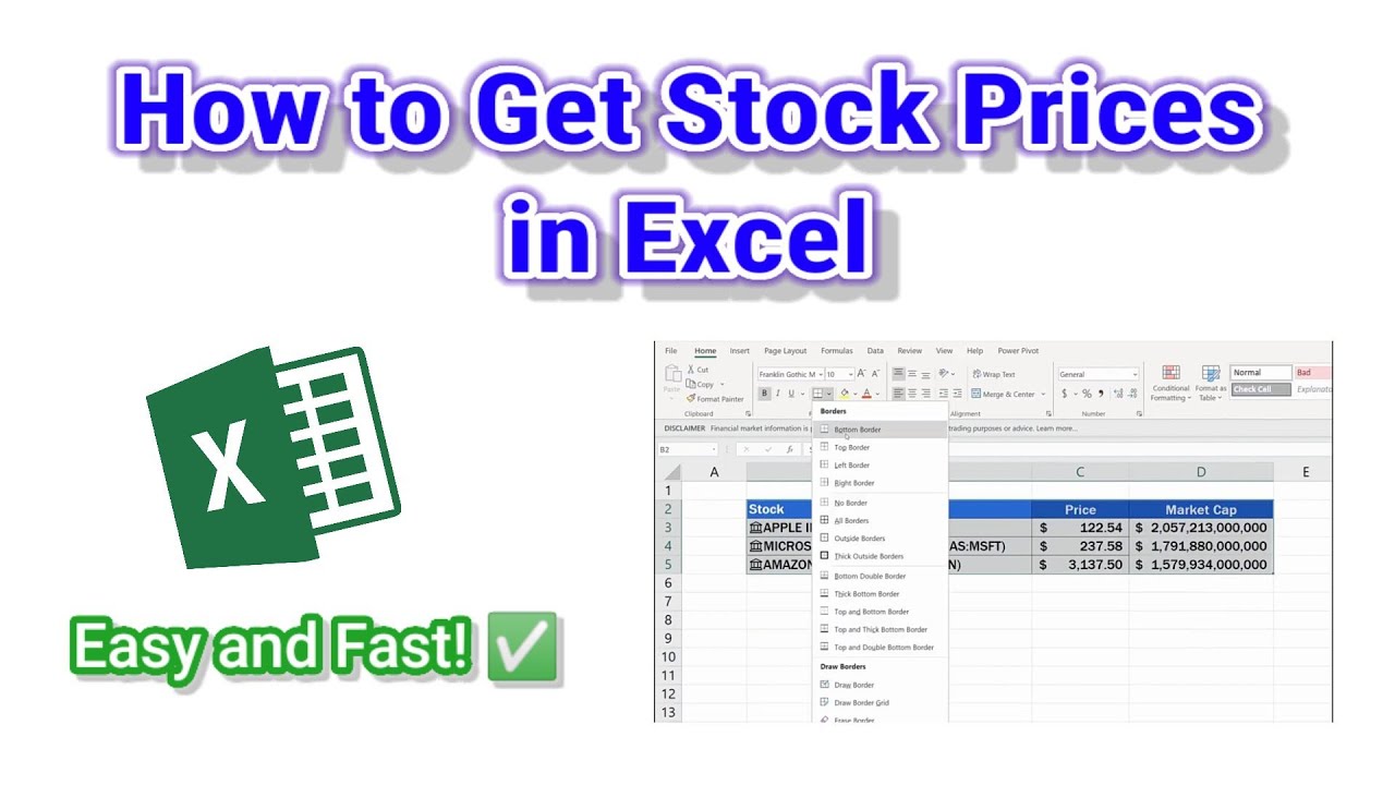 How To Get Stock Prices In Excel Easy And Simple YouTube How To Get Stock Prices In Excel Easy And Simple YouTube