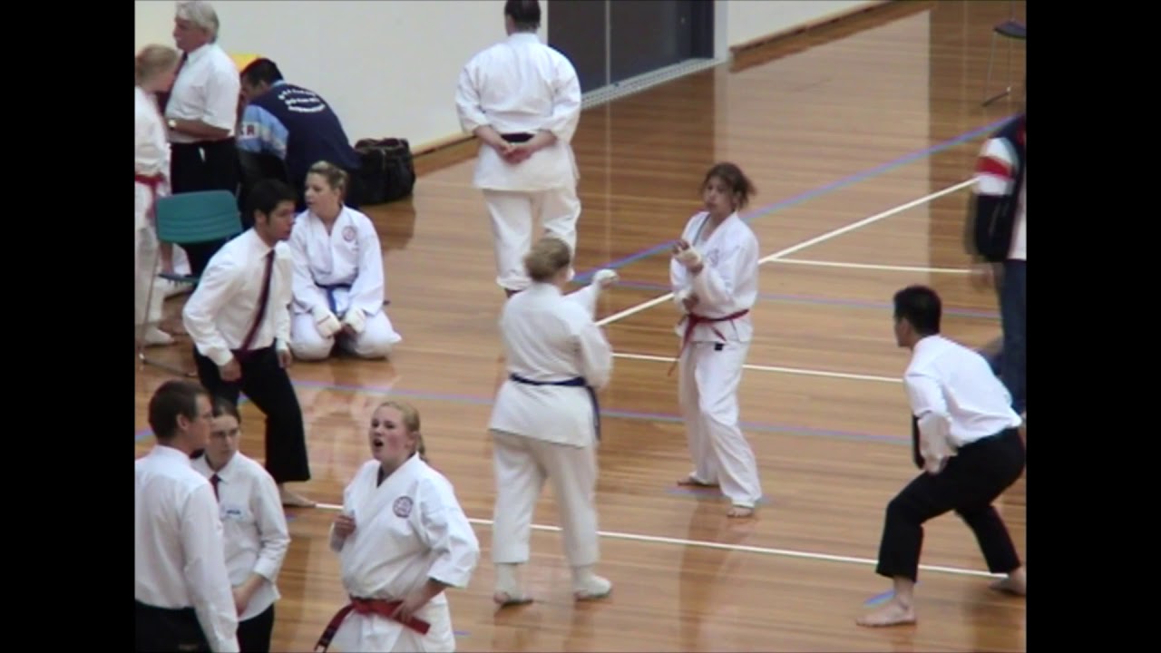 2004 gkr aus nats morning various rings teen female 6th 4th kumite 02 ...