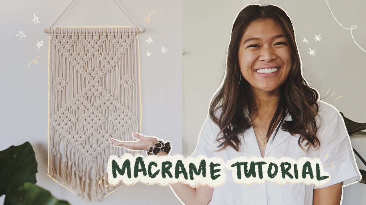 my first macrame project | easy diy macrame wall hanging - YouTube