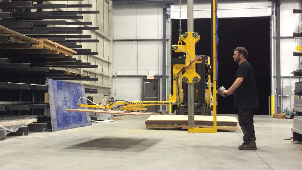 Vacuum lifter with lifting column - YouTube