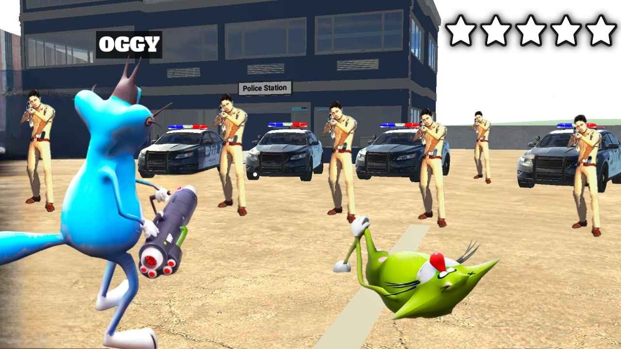 Oggy Faced 5 Star Police Of Indian Bike Driving 3D - YouTube