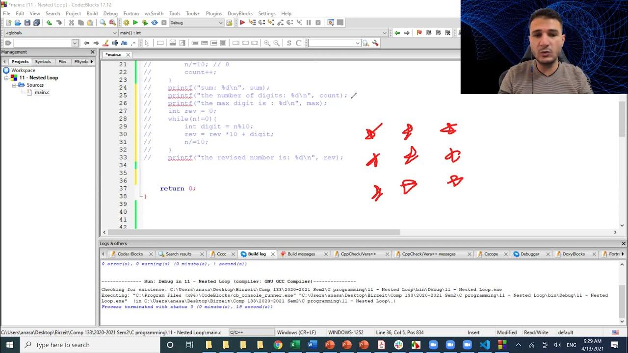 12 - C programming - Nested Loop | pyramid pattern - YouTube