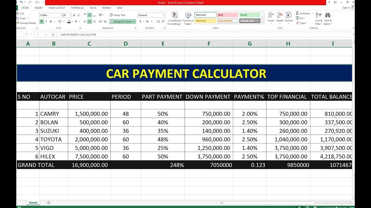 #133 How TO make auto car Financing Sheet Hindi - YouTube