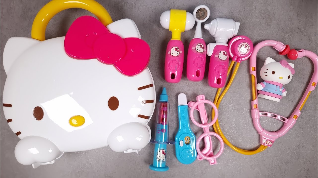 4 Minutes Satisfying with Unboxing Hello Kitty Doctor Set ASMR(no music ...