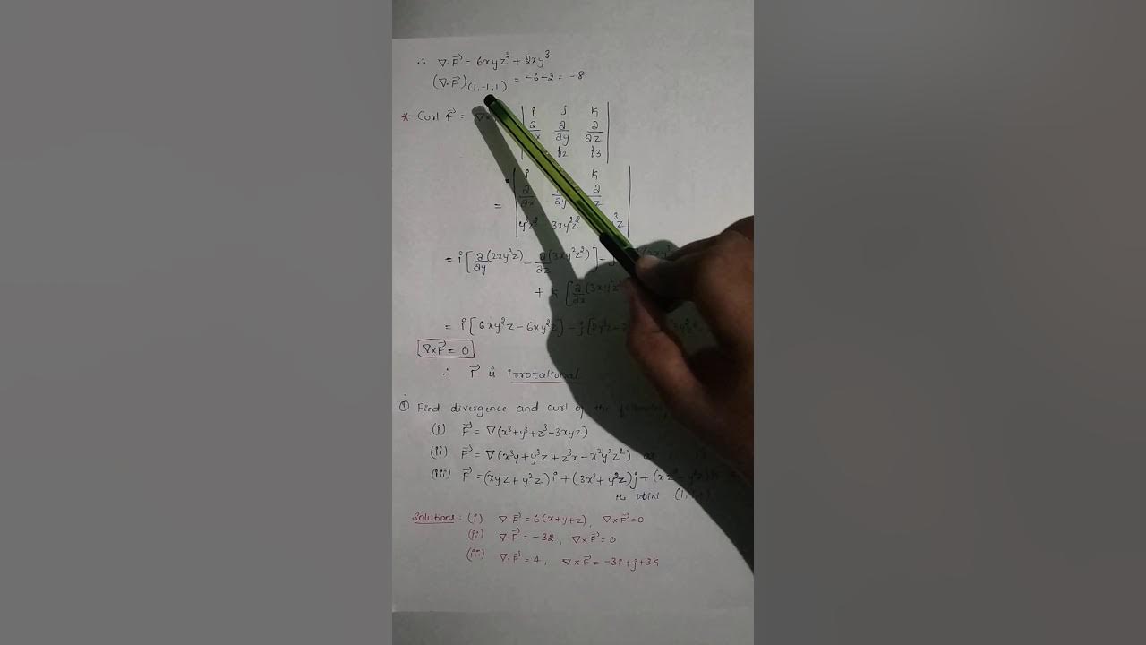 Divergence & Curl of a Vector Point Function: VTU Engineering Mathematics - YouTube