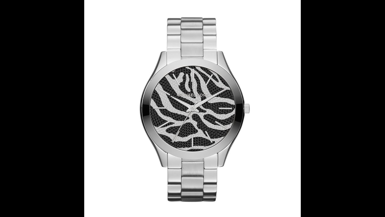 MICHAEL KORS Runway Animal Print Dial Stainless Steel Bracelet MK3314 ...