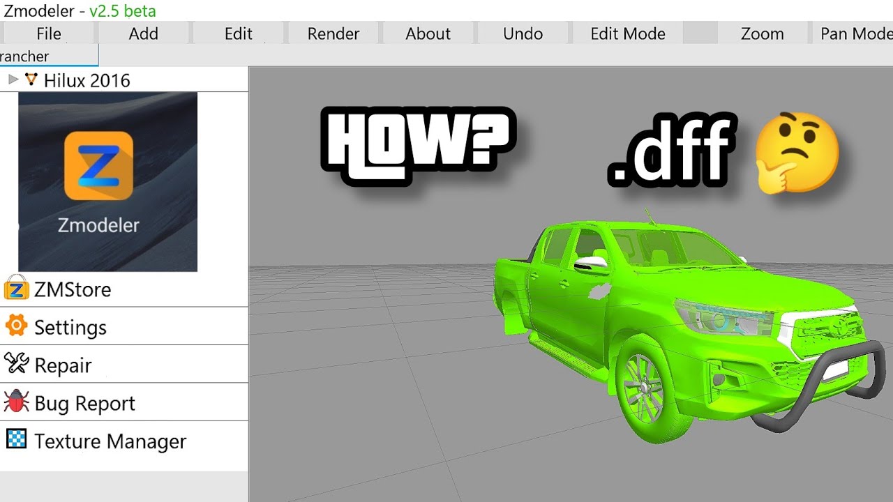 How to open .dff File? | #zmodeler | beta version. - YouTube