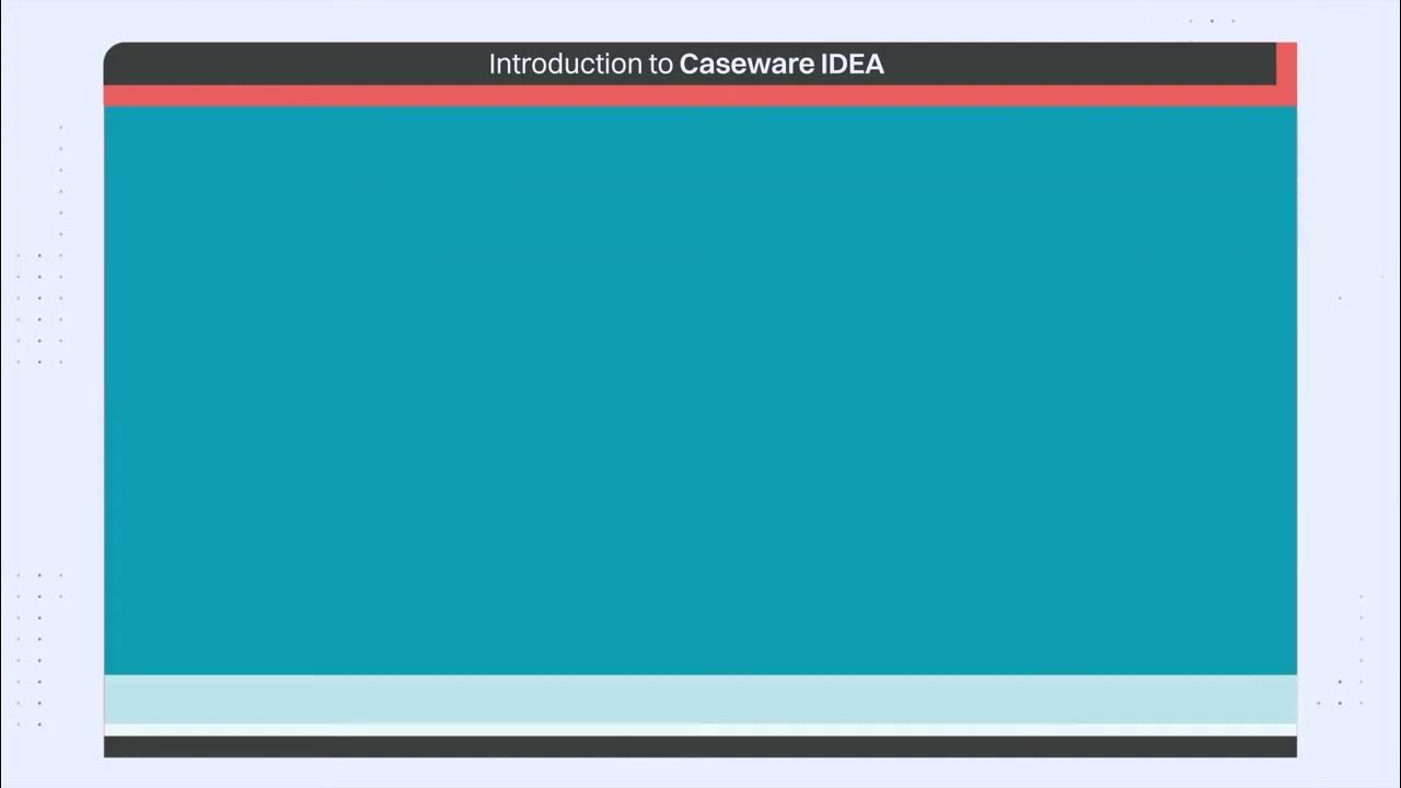 Getting Started with Caseware IDEA - Introduction to the Interface - YouTube