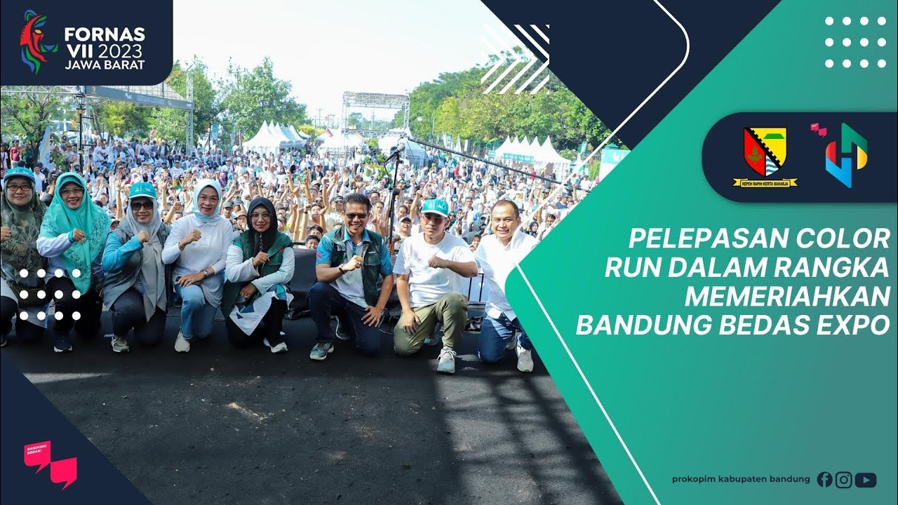 Pelepasan Peserta Color Run pada Bandung Bedas Expo 2023 - YouTube