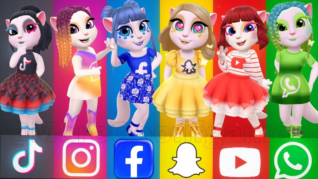 My Talking Angela 2🌈 ️ Social Media Sega Cosplay || Makeover By Angela ...