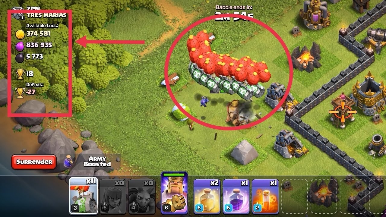 Random loot attack with Snake Barrel।। Clash of clans ।। - YouTube