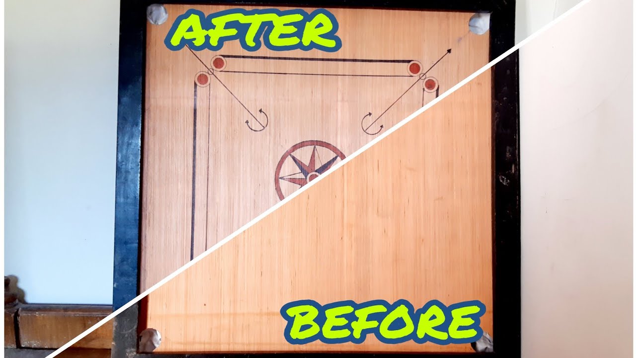 Carrom Board Painting Work | Carrom board draw | How to revamp old ...