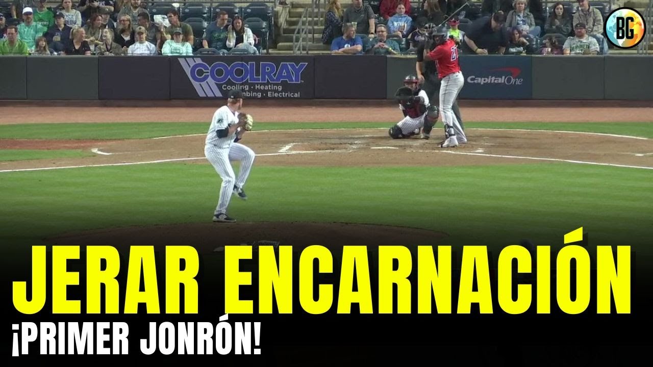 Jerar Encarnación con su primer HR en AAA | Béisbol Global - YouTube