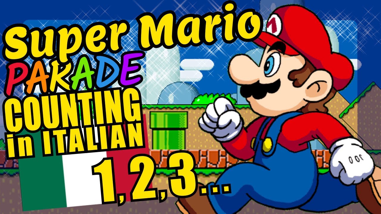 Super Mario Teaching to Count 1 to 20 in Italian Language and Numbers ...
