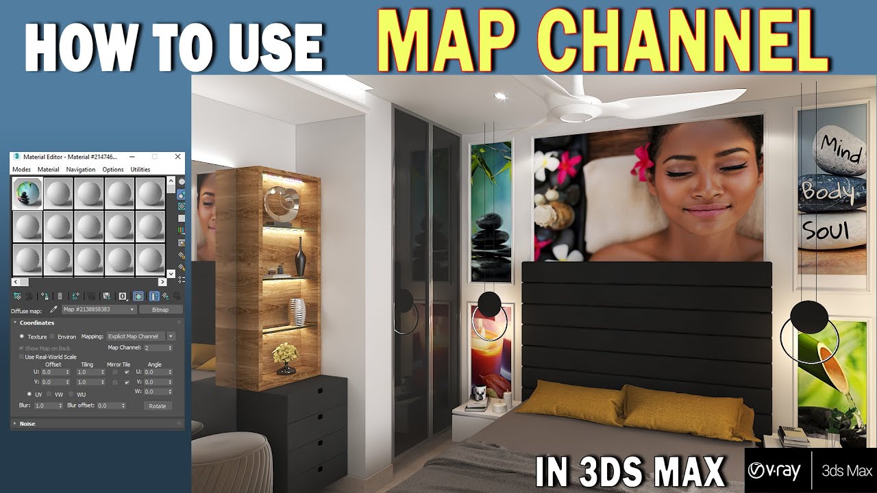 How to use Map Channel in 3ds max - YouTube