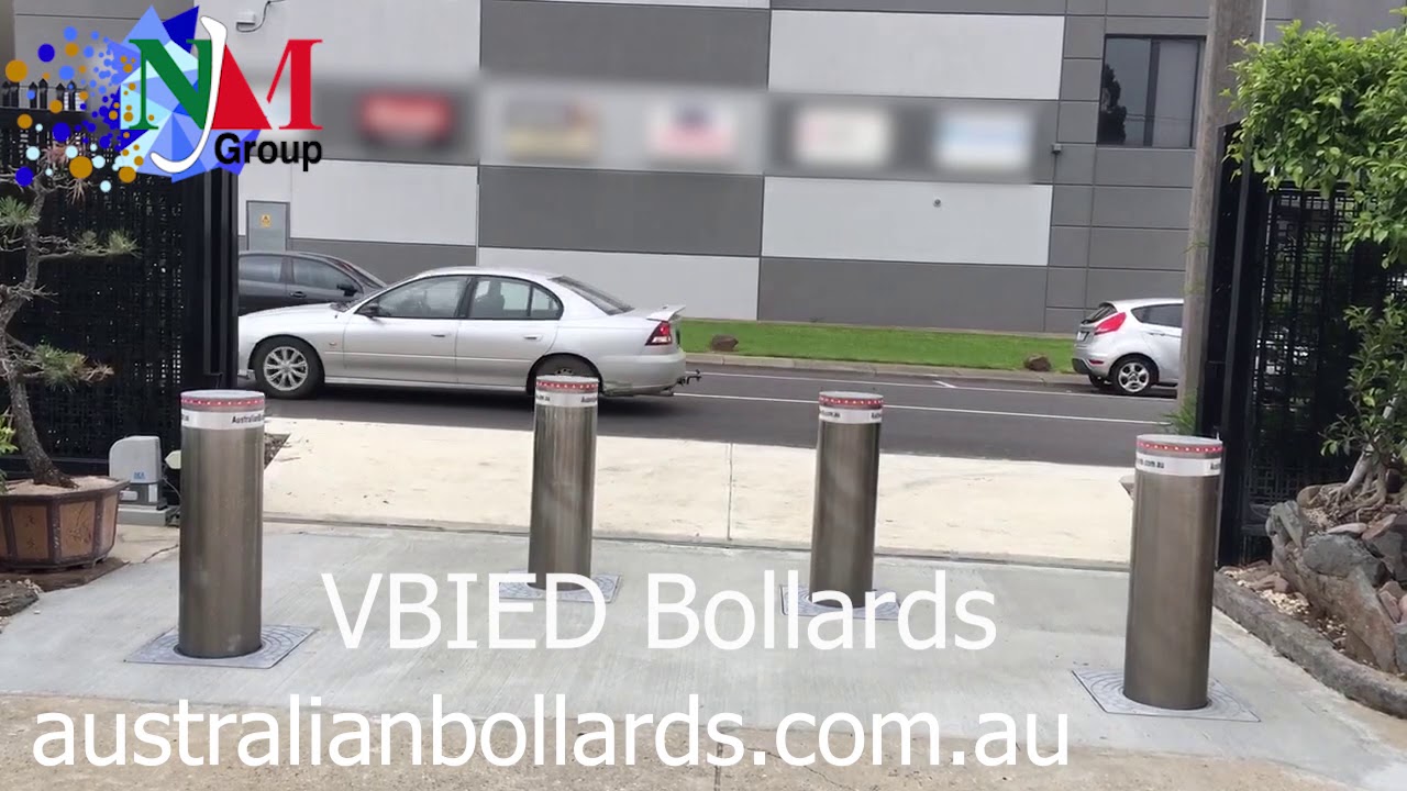 Hydraulic Bollards In Action - YouTube