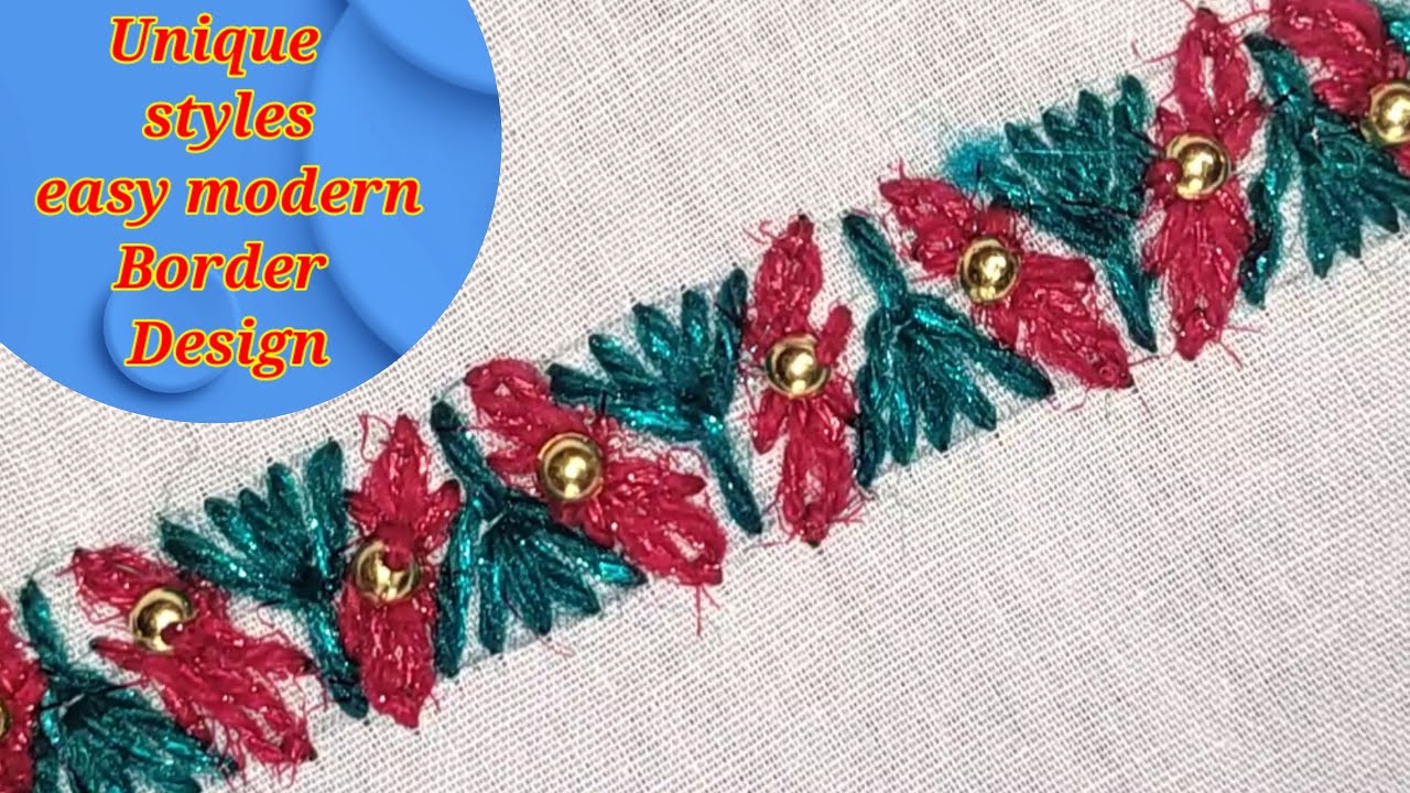 Unique Border Design|Border Embroidery|Stitches|easy Border Embroidery ...