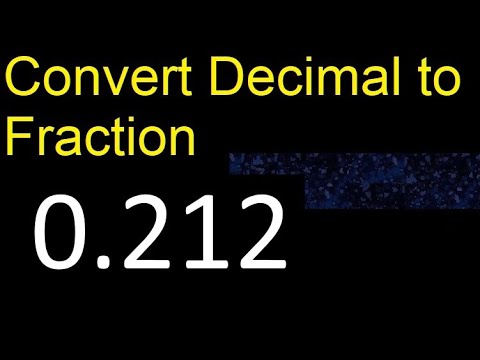 Convert 0.212 to fraction . How to convert decimals to fractions . convert decimal 0,212 - YouTube