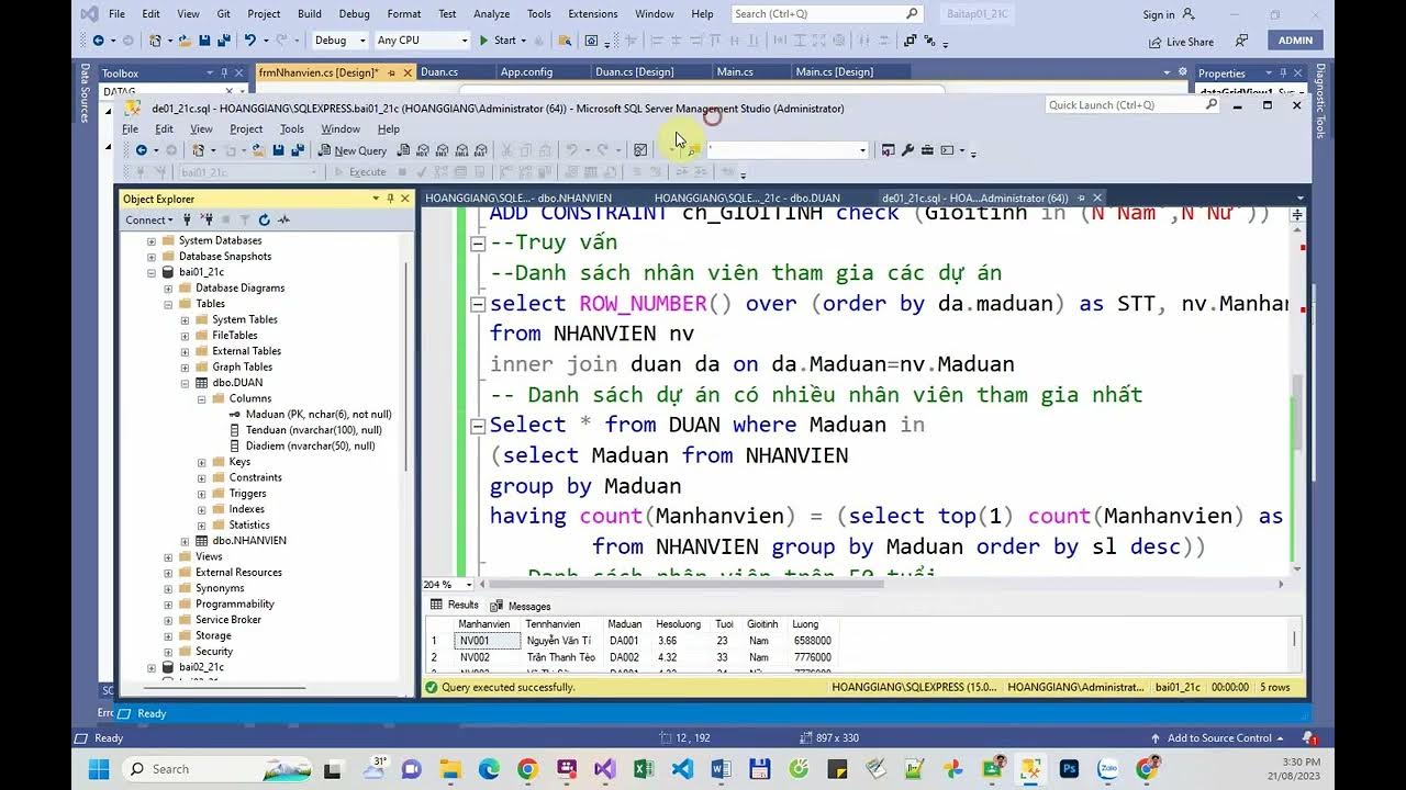 Hiển thị thông tin nhân viên - Winform - YouTube