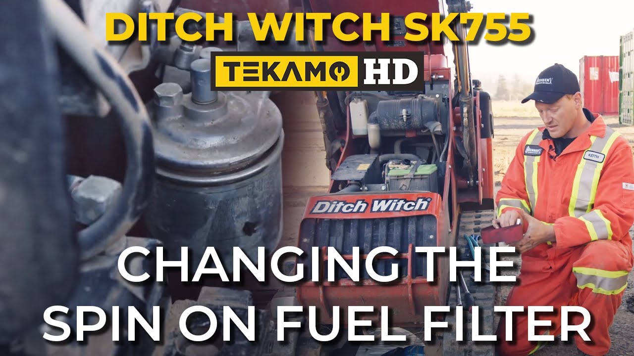 How to Change the Spin-On Fuel Filter on a Ditch Witch SK755 - YouTube