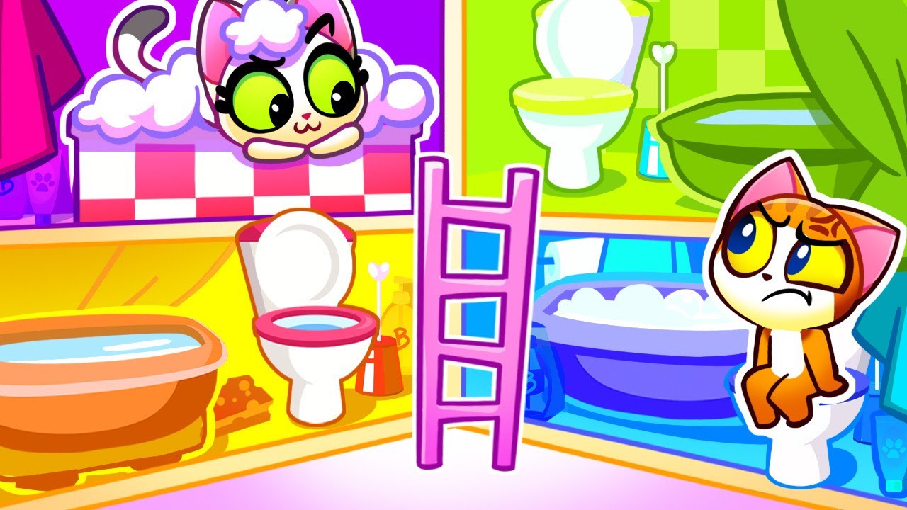 🚽 Which Color Is Your Restroom? 💙💖 PINK VS BLUE Potty Stories for ...
