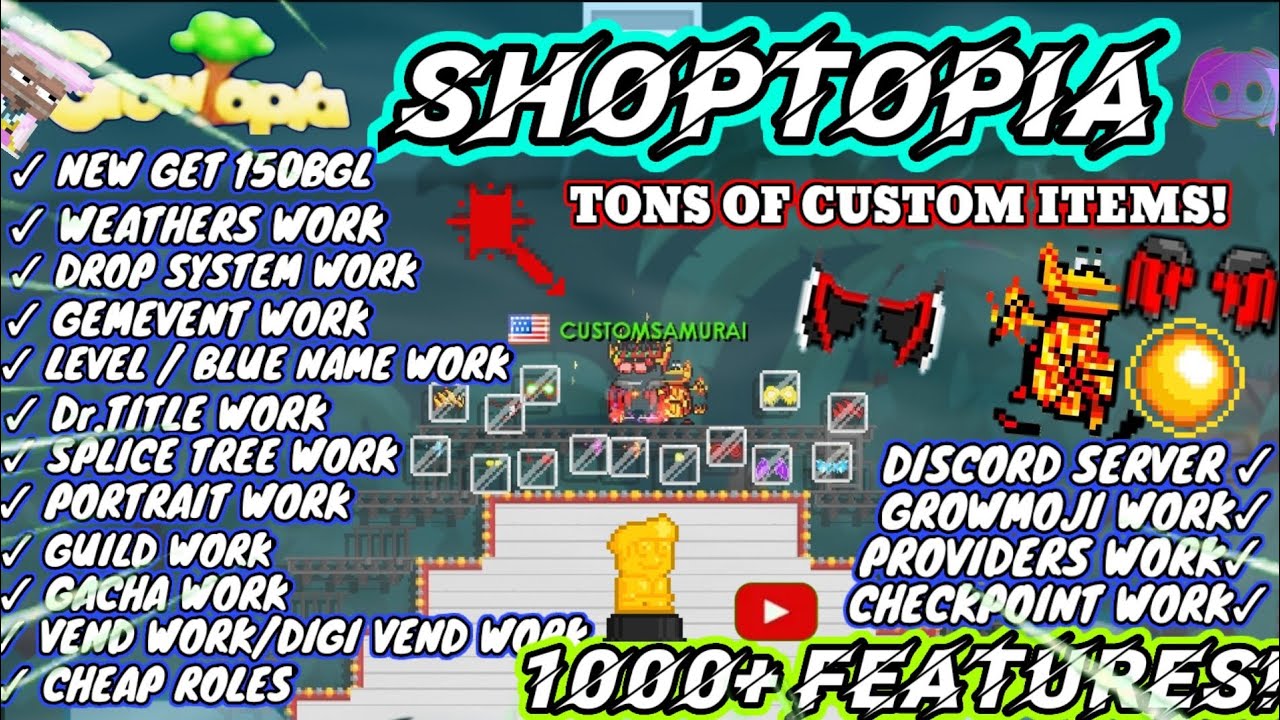 GROWTOPIA PRIVATE SERVER [ SHOPTOPIA ] ⭕BEST GTPS⭕ !! TONS OF CUSTOM ...