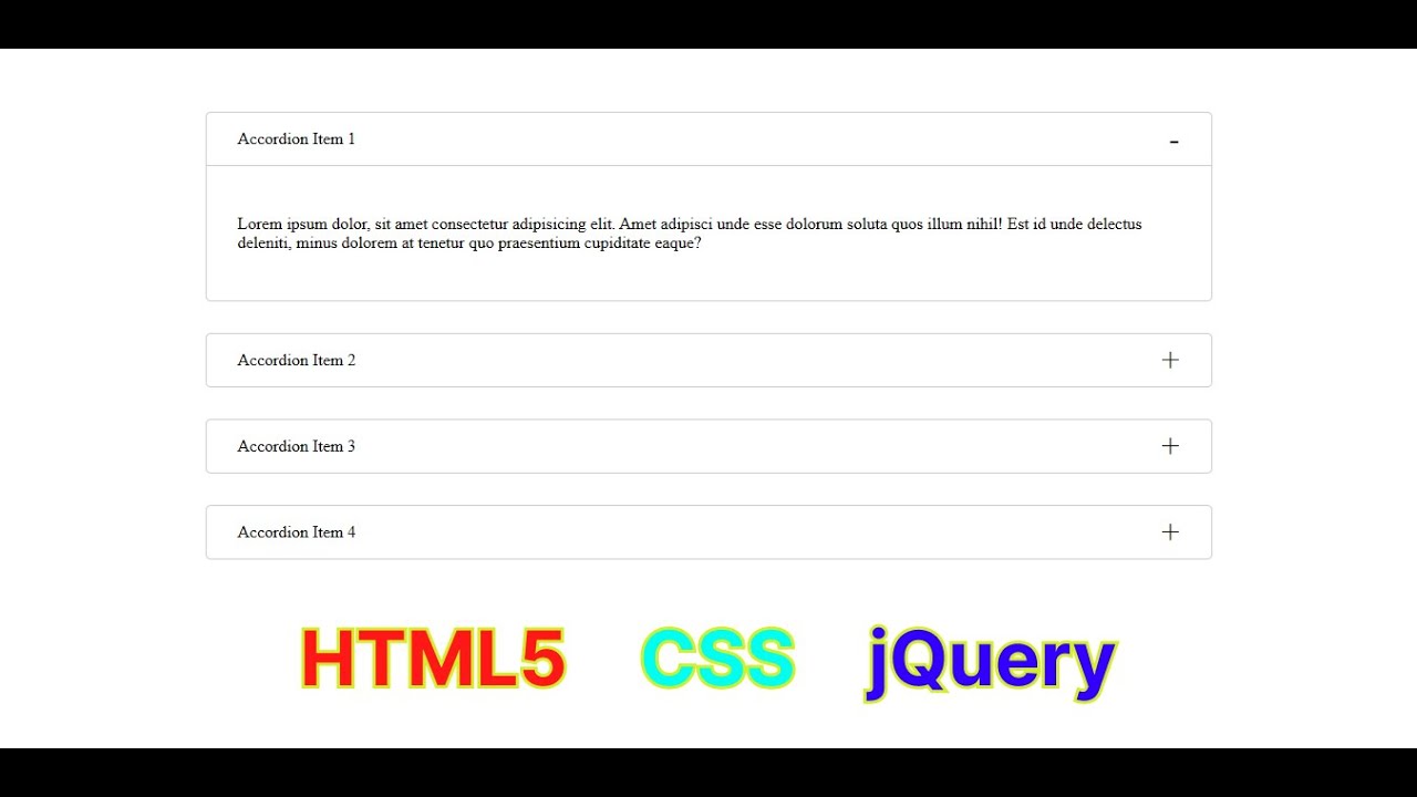 Accordion Component Using Html5 Css Jquery Dropletweb Youtube 3191