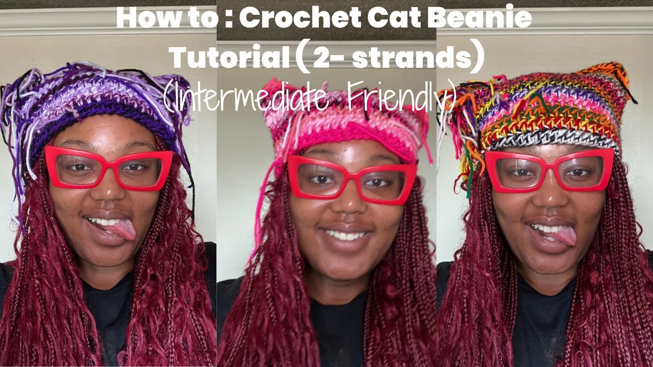 🐱🧶 How to Crochet a 2-Tone Cat Beanie | Intermediate-Friendly Tutorial ...