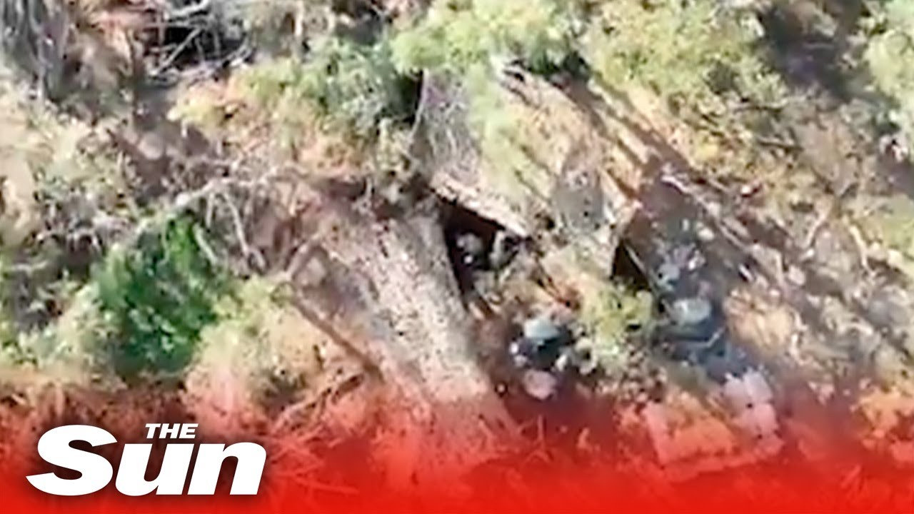 Russian dugout destroyed in direct aerial strike by Ukrainian forces ...