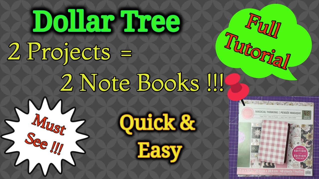 One Dollar Tree notebook = 2 small note books. Perfect craft show item ...