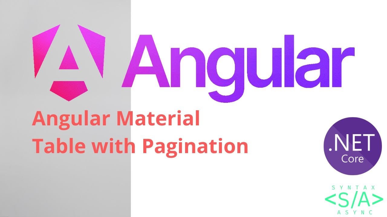 Angular Material Table with Pagination | Fetch Data from .NET API - YouTube