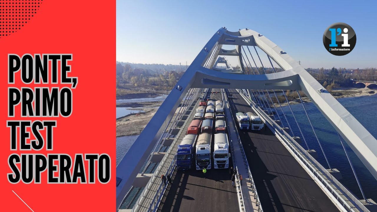Nuovo ponte, superato il primo test del collaudo statico - YouTube