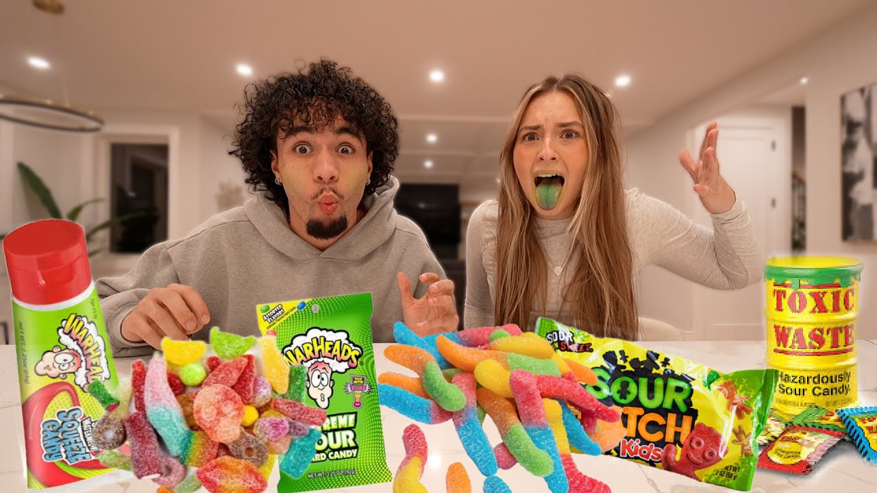 LAST TO STOP EATING SOUR CANDY WINS!! *CHALLENGE* - YouTube