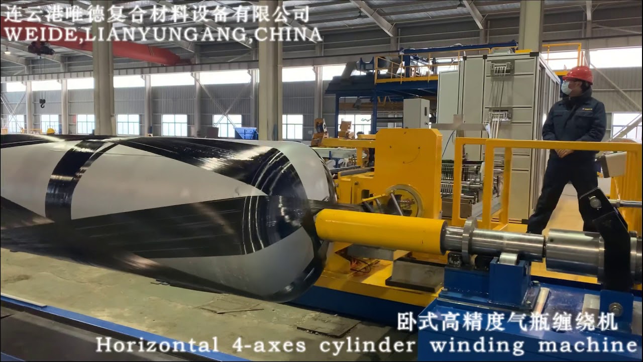 Horizontal 4-Axes cylinder winding machine - YouTube