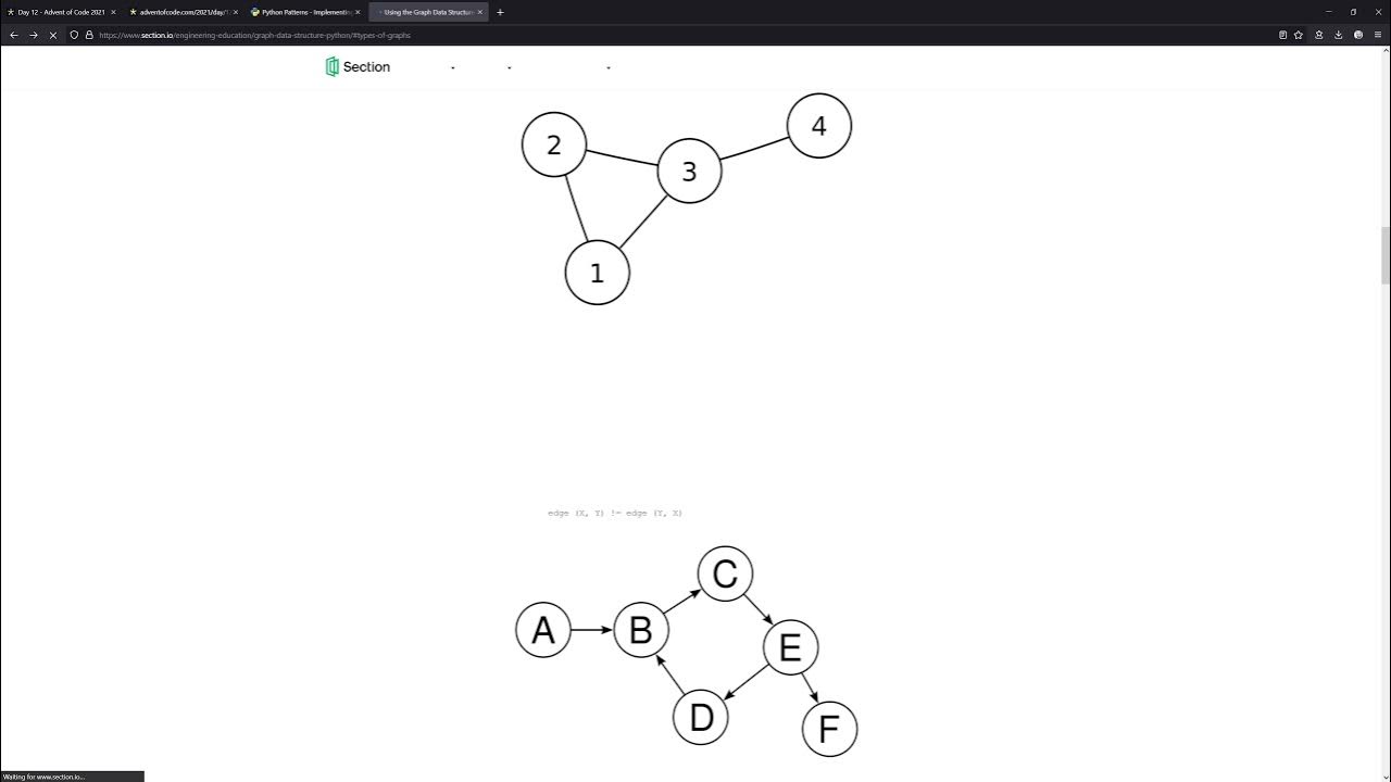 Programming with Scott - Advent of Code 2021 - Day 12 - Solved with Python - YouTube