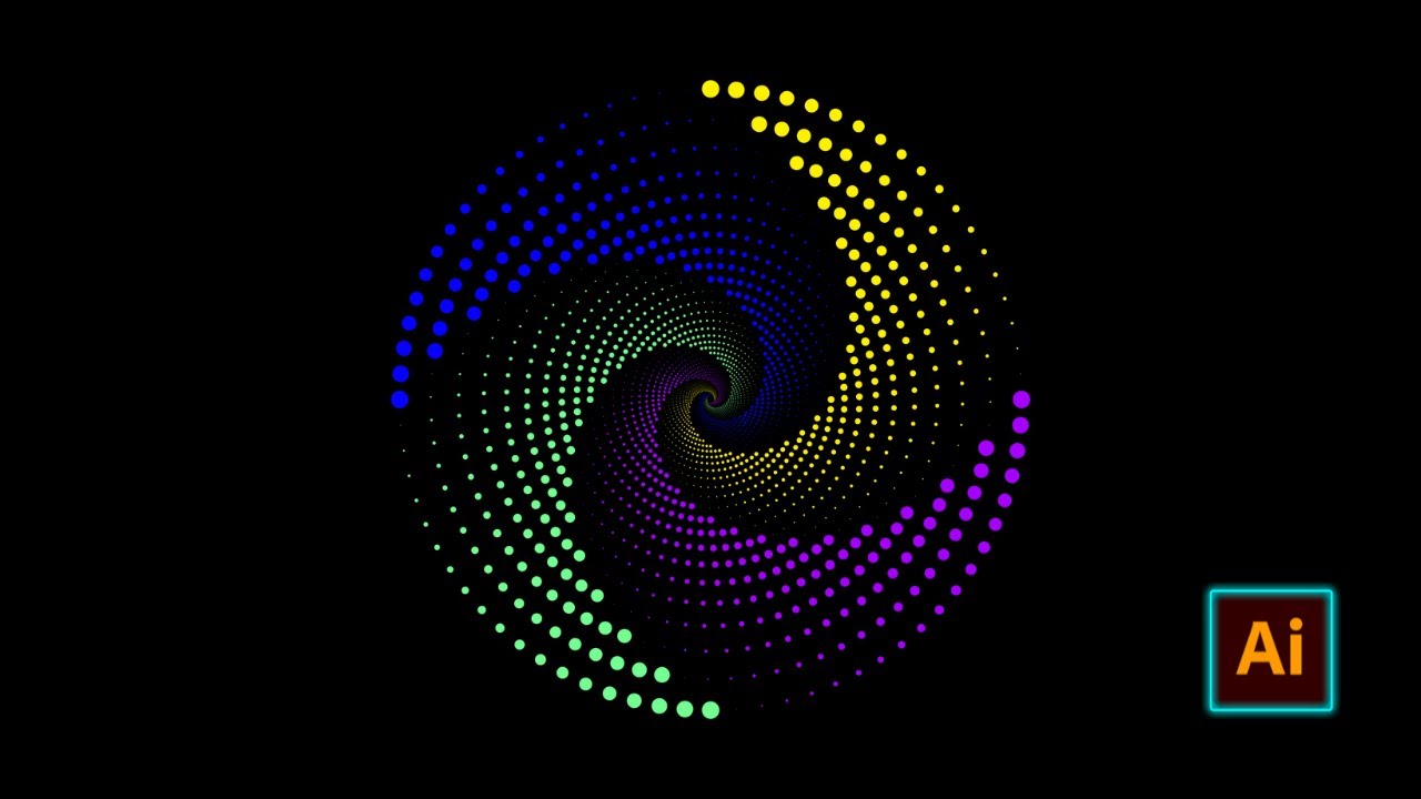 How to Create a Multiple Color Dotted Spin Circle in Adobe Illustrator ...