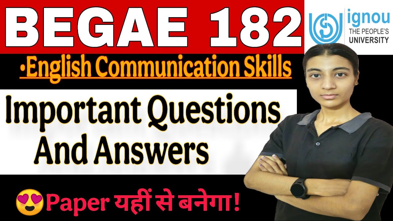BEGAE 182| Important Questions| With Solution|2025| Ignou classes by ...