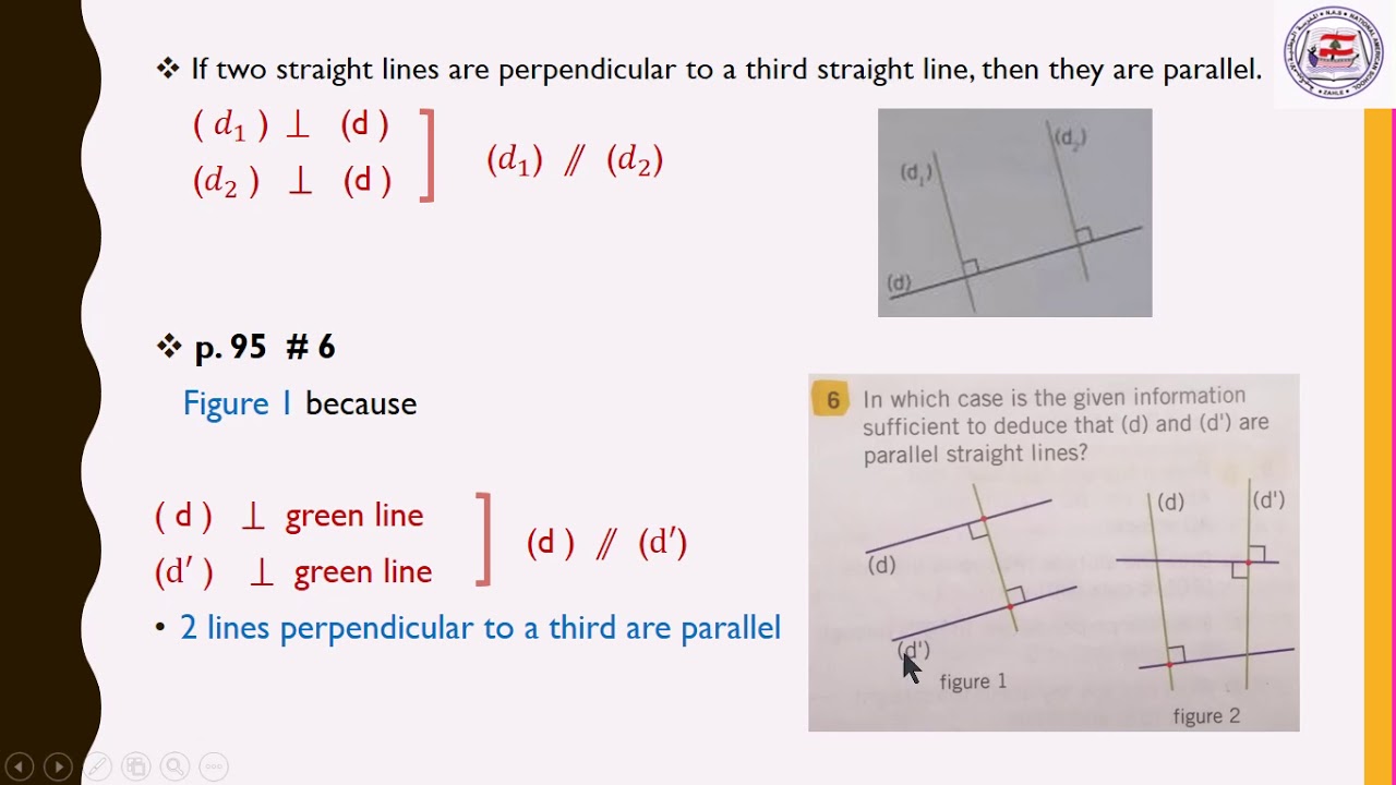 Math Chapter 6 Parallel And Perpendicular Straight Lines May 14Th 2020 ...