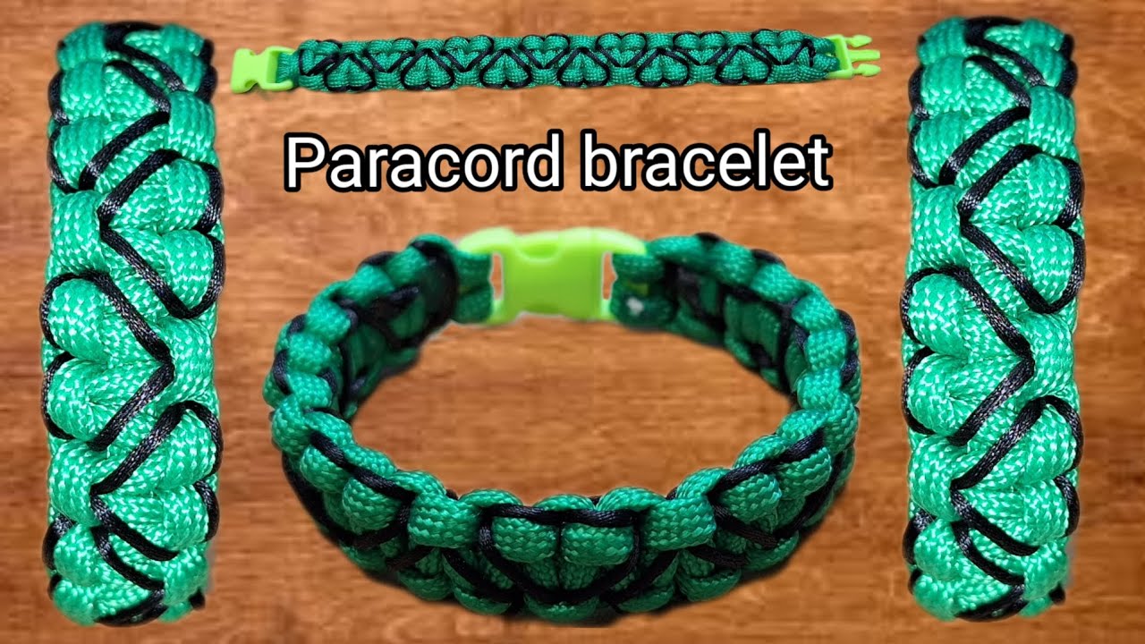 How to Make Paracord Bracelet Stitched Heart Bracelet Paracord DIY ...