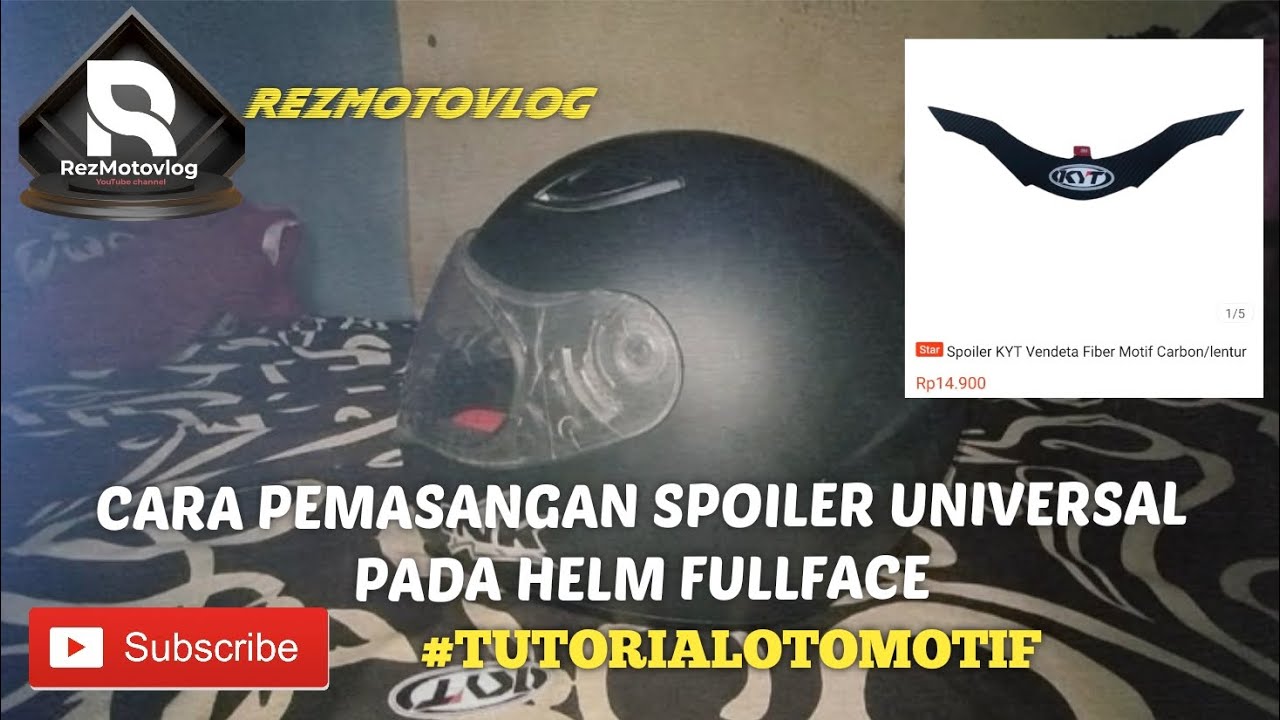 CARA PASANG SPOILER UNIVERSAL PADA HELM FULLFACE - YouTube