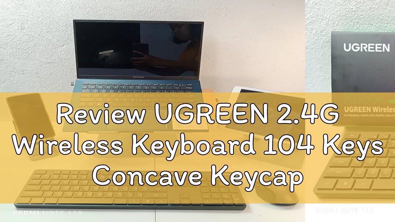 Review UGREEN 2.4G Wireless Keyboard 104 Keys Concave Keycaps for ...
