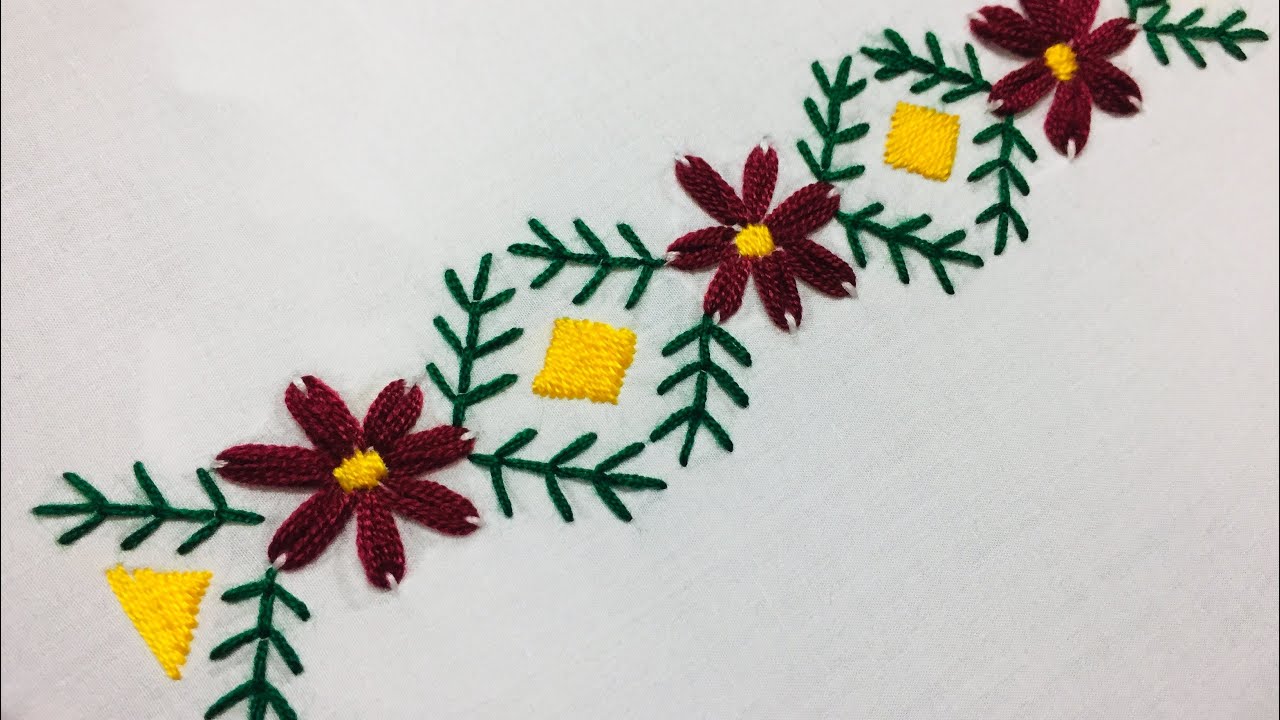 Hand Embroidery: borderline embroidery design l border design l border ...